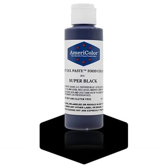 Americolor Soft Gel Paste Food Color 4.5oz : SUPER BLACK - lemmemore