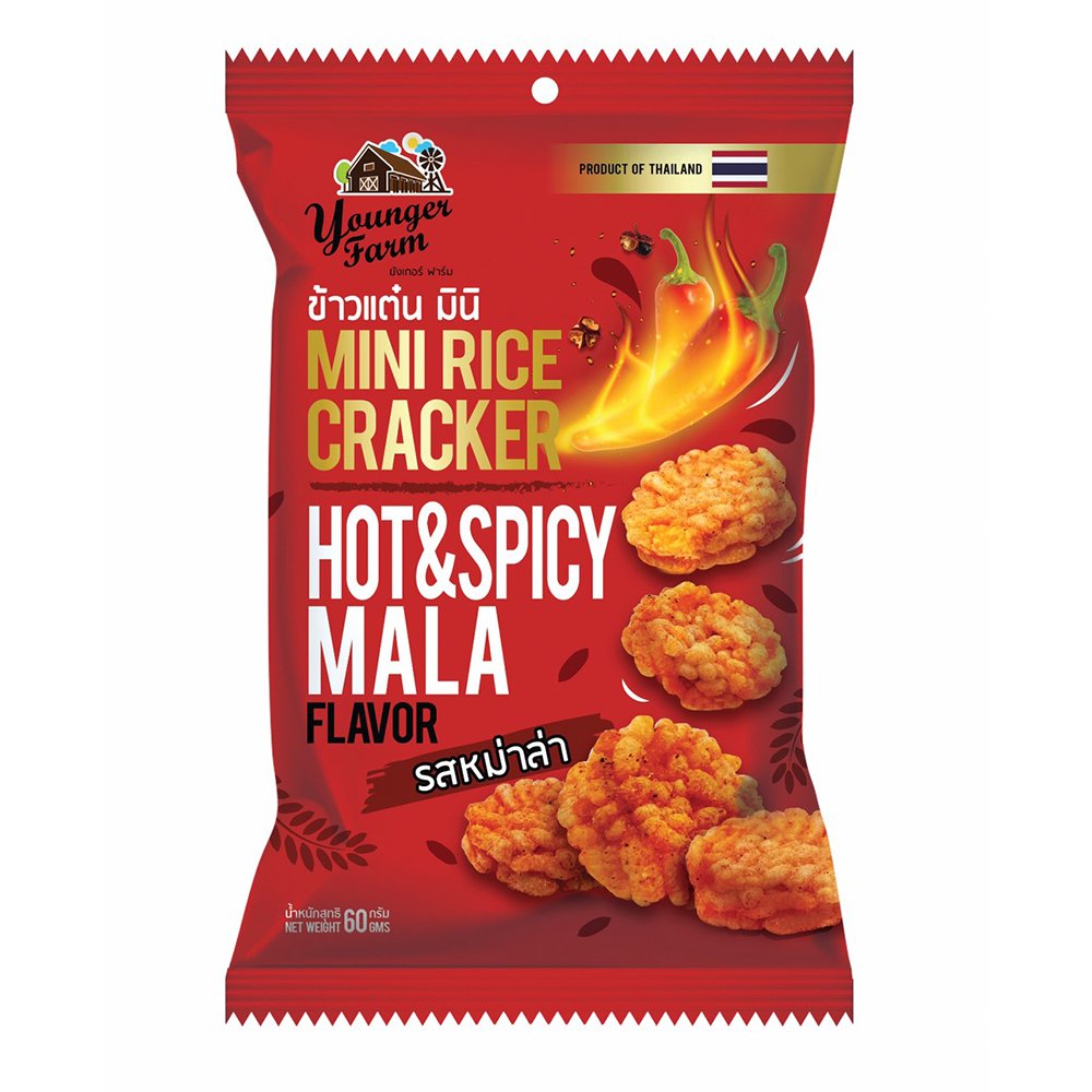 Mini Rice Cracker Hot&Spicy Mala flavor 60 g ข้าวแต๋น มินิ รสหม่าล่า 60 ...