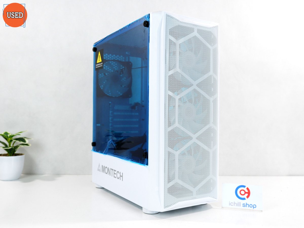 CASE (เคสเปล่า) MONTECH X1 GLASS PANEL RGD FAN WHITE P13123 - ichillshop