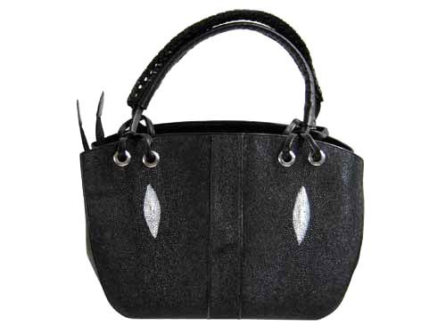 Genuine Stingray Leather Handbag in Black Stingray Skin #STW371H ...