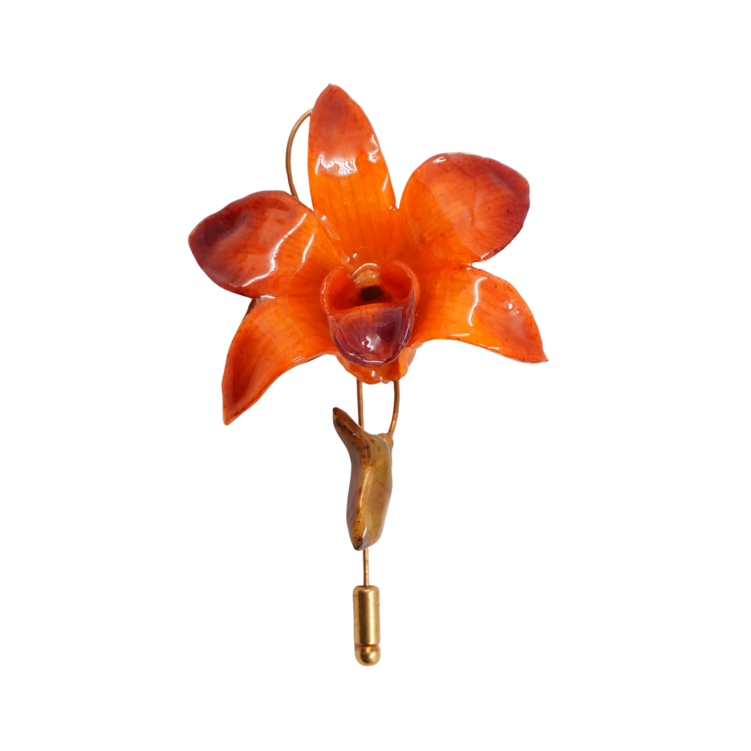 Clear-Coated Dendrobium Orchid Stick Pins
