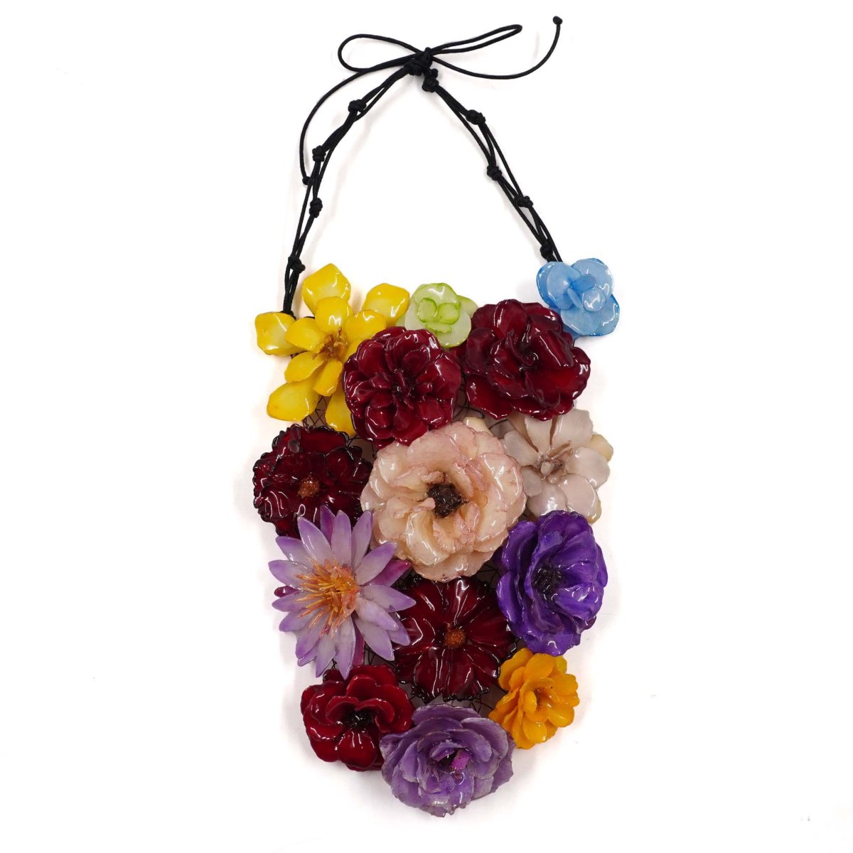Flower Cluster Necklace of various flowers