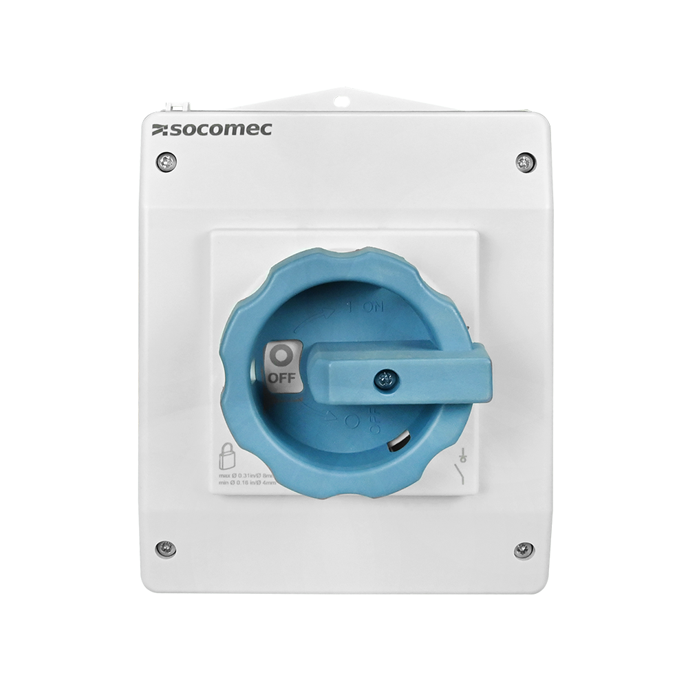 Socomec Load Break Switch COMO 3P 63A Enclosed Grey/Blue Handle ...