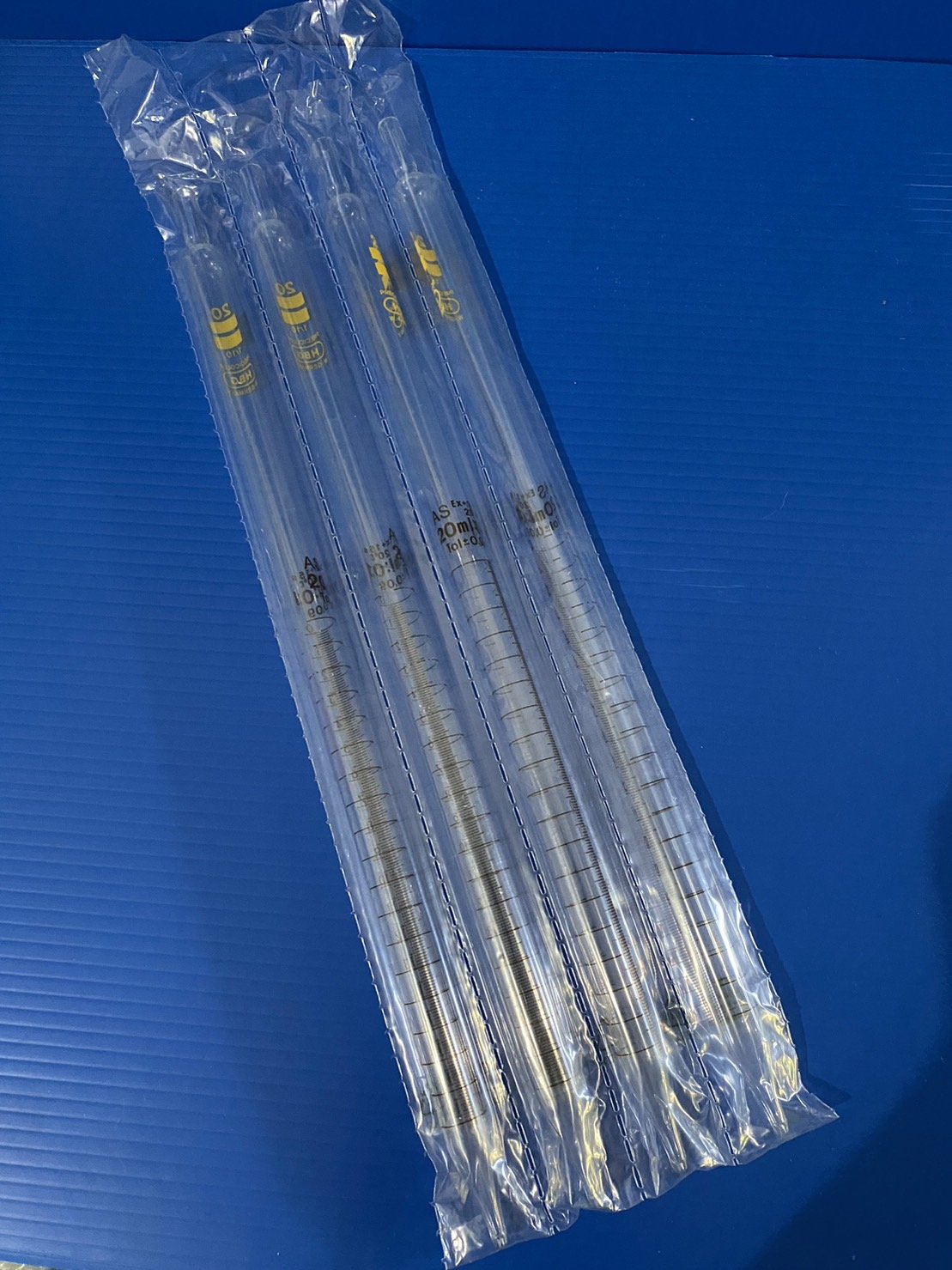 Pipette measuring 20 ml., class A, with COA,"Witeg