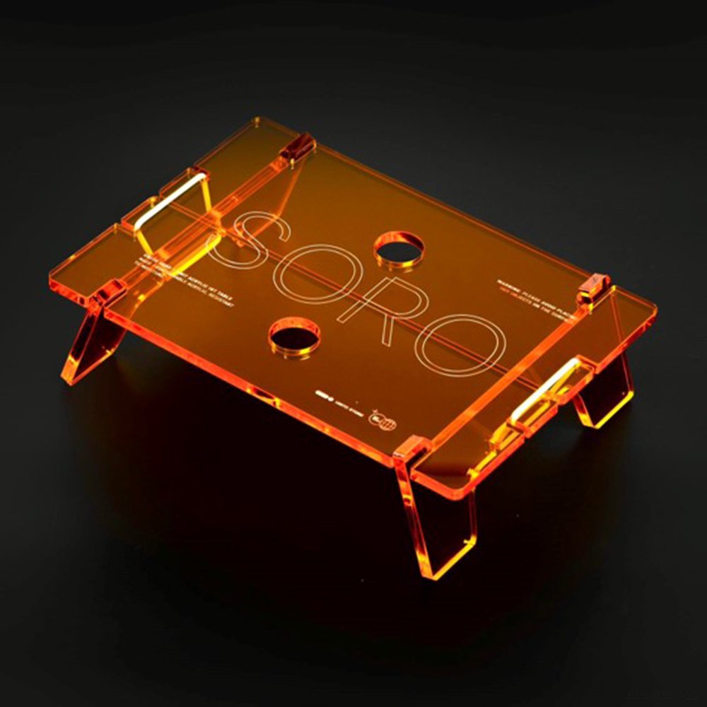 UNITO SORO TABLE ACRYLIC CLEAR ORANGE - outdoorbotanica