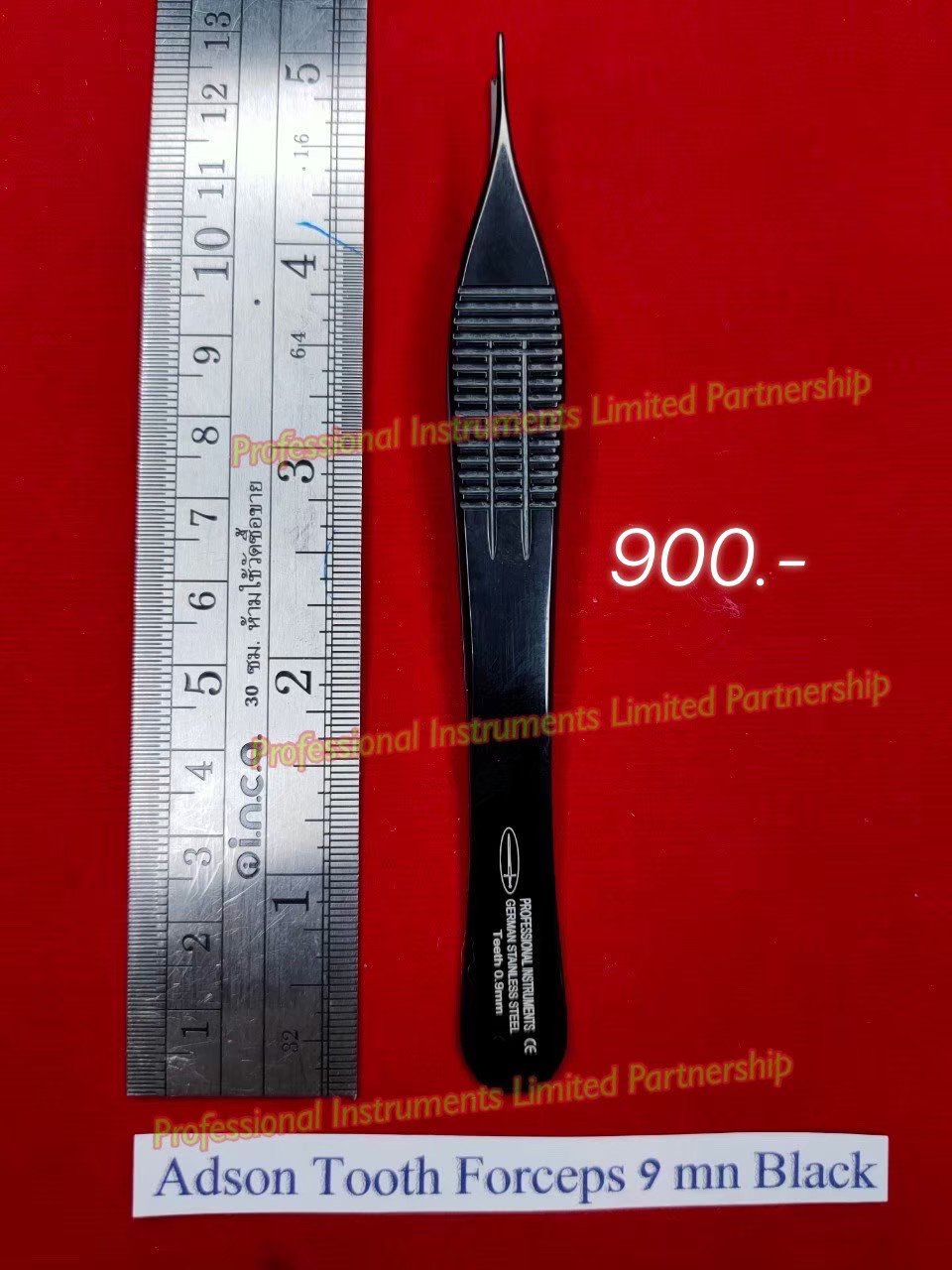 Adson Tooth Forceps 0.9mm-Black - professionalinstrumentsthailand