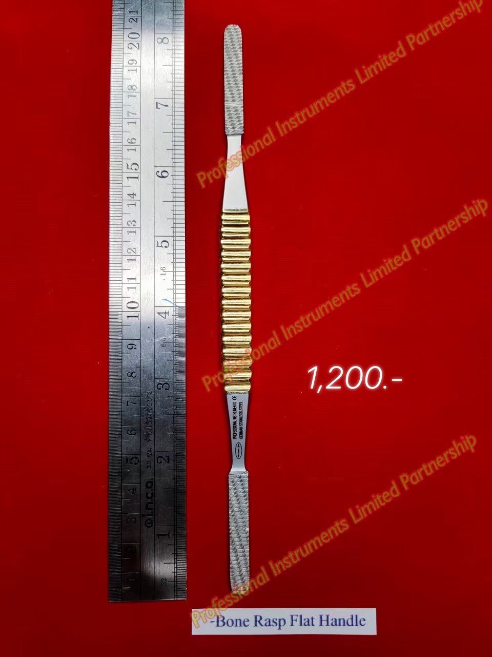 Bone Rasp Flat Handle-Gold - professionalinstrumentsthailand