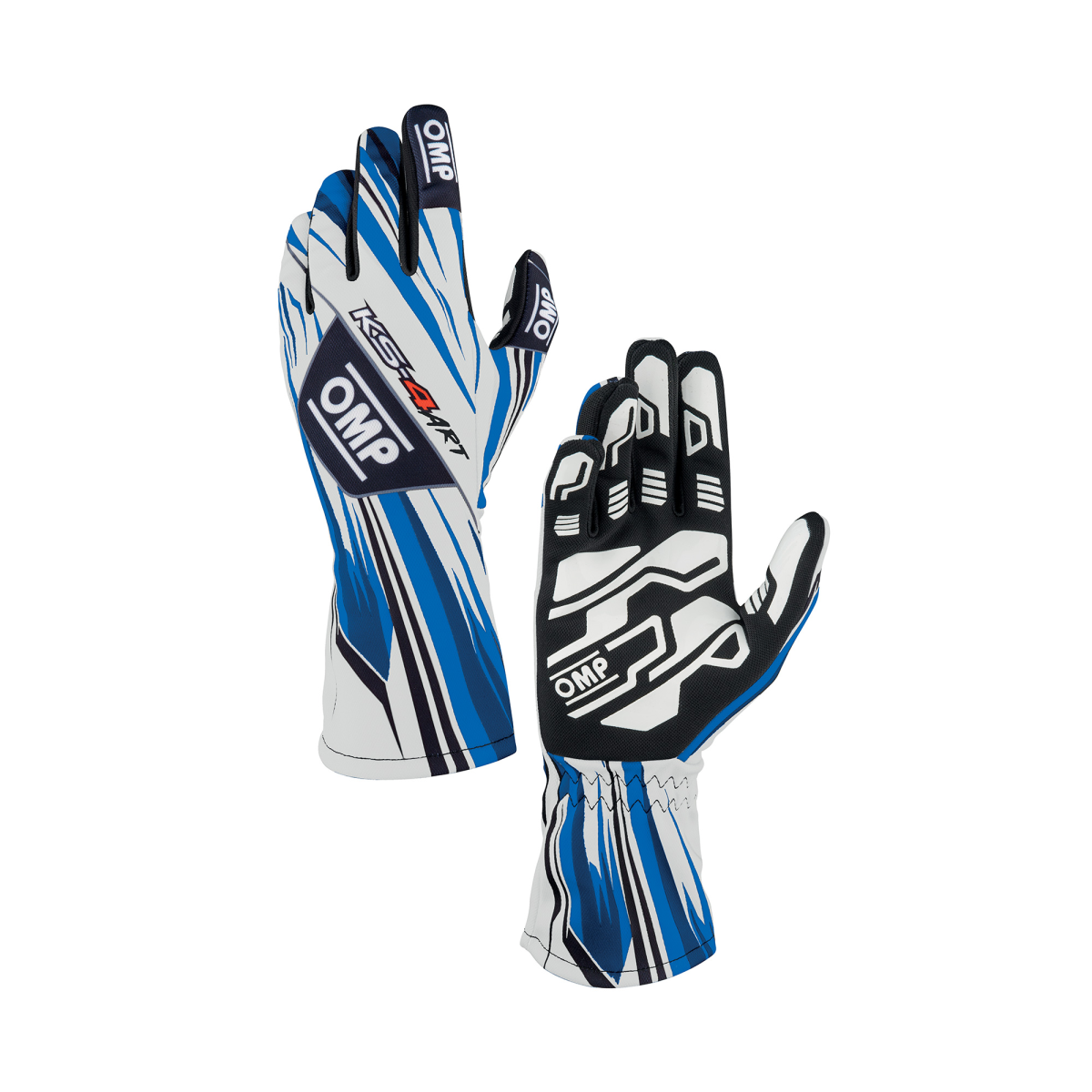 OMP KARTING GLOVES KS-4 ART - (WHIITE-BLUE)