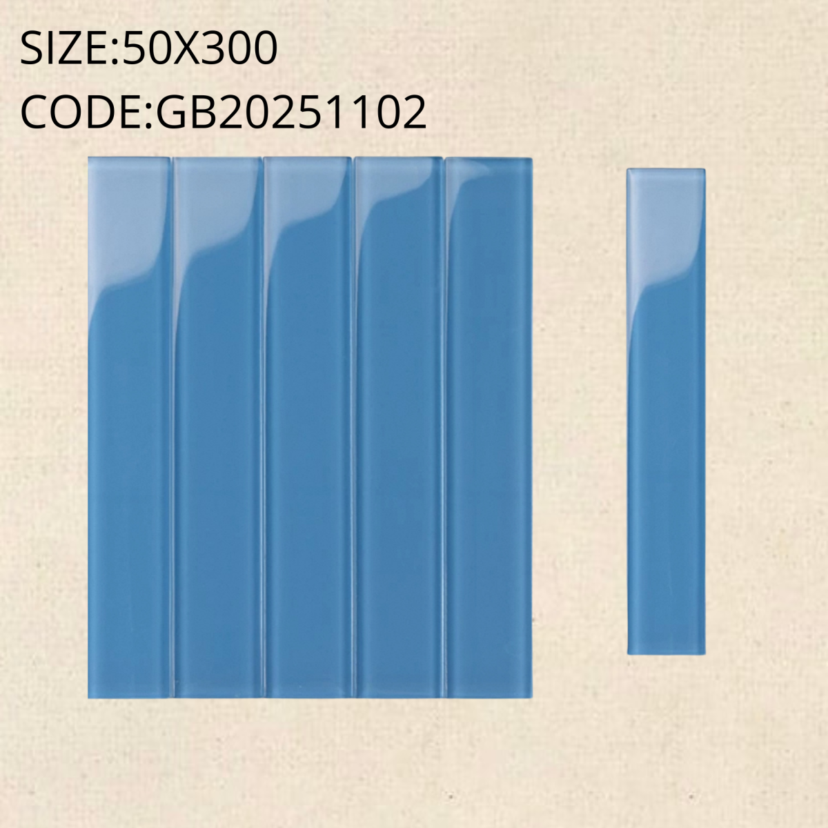 GB20251102 Rectangular Glass Tile (Glossy)