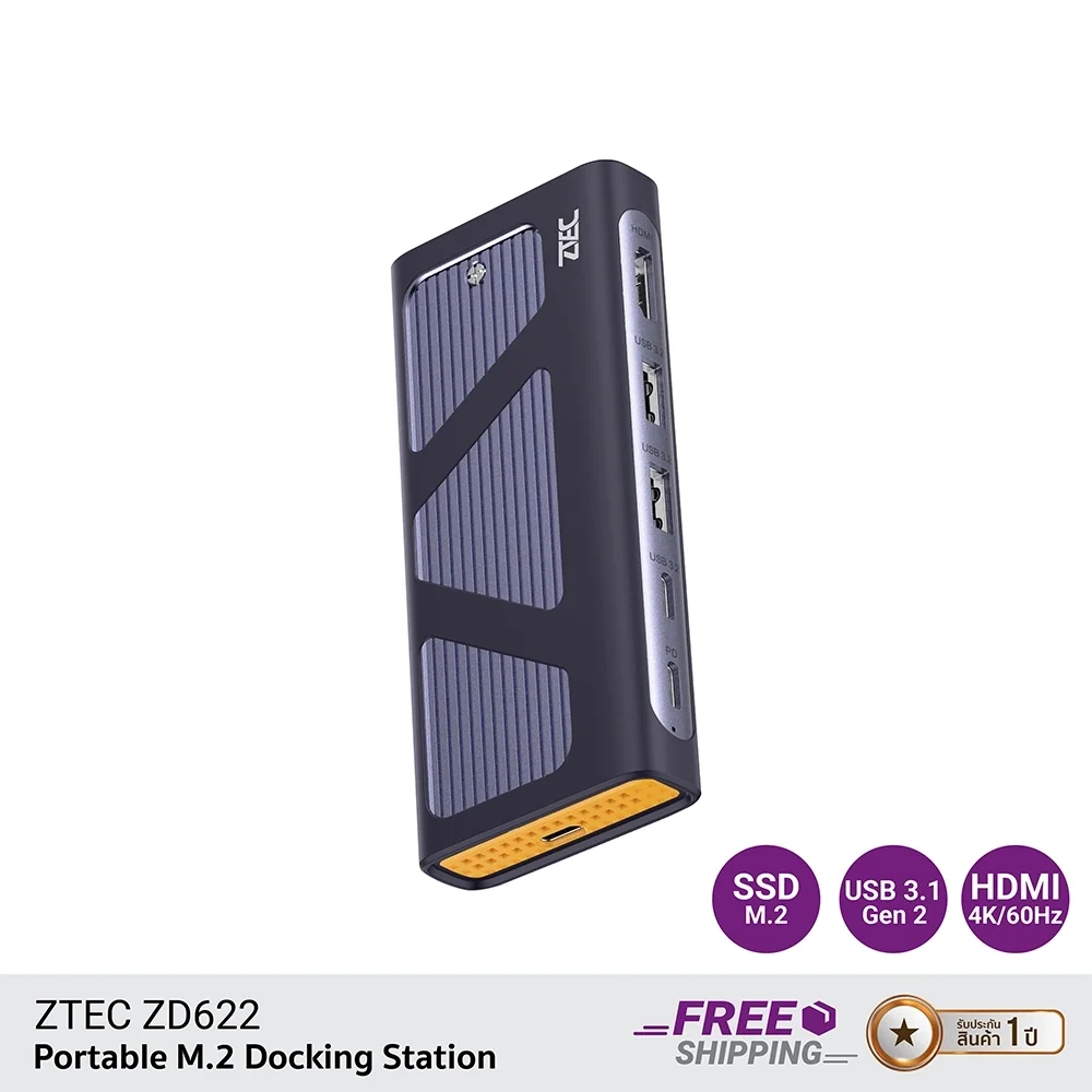 6 in 1 Portable M.2 ZTEC ZD622 USB-C 10Gbps