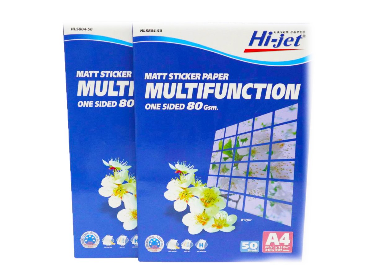 Hi-jet matt Sticker Paper 80 gsm.A4 50 แผ่น