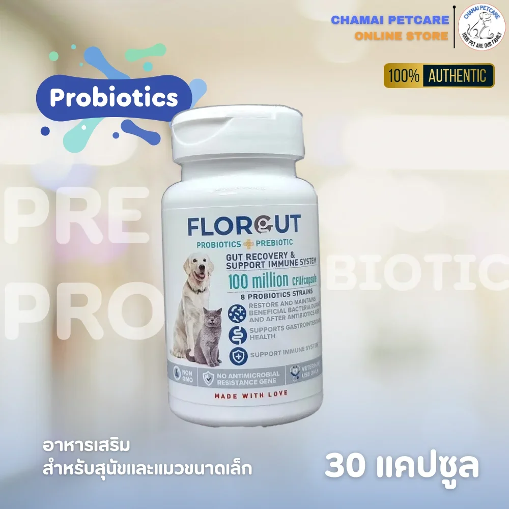 Florgut | อาหารเสริมโพรไบโอติก สำหรับสุนัขและแมว