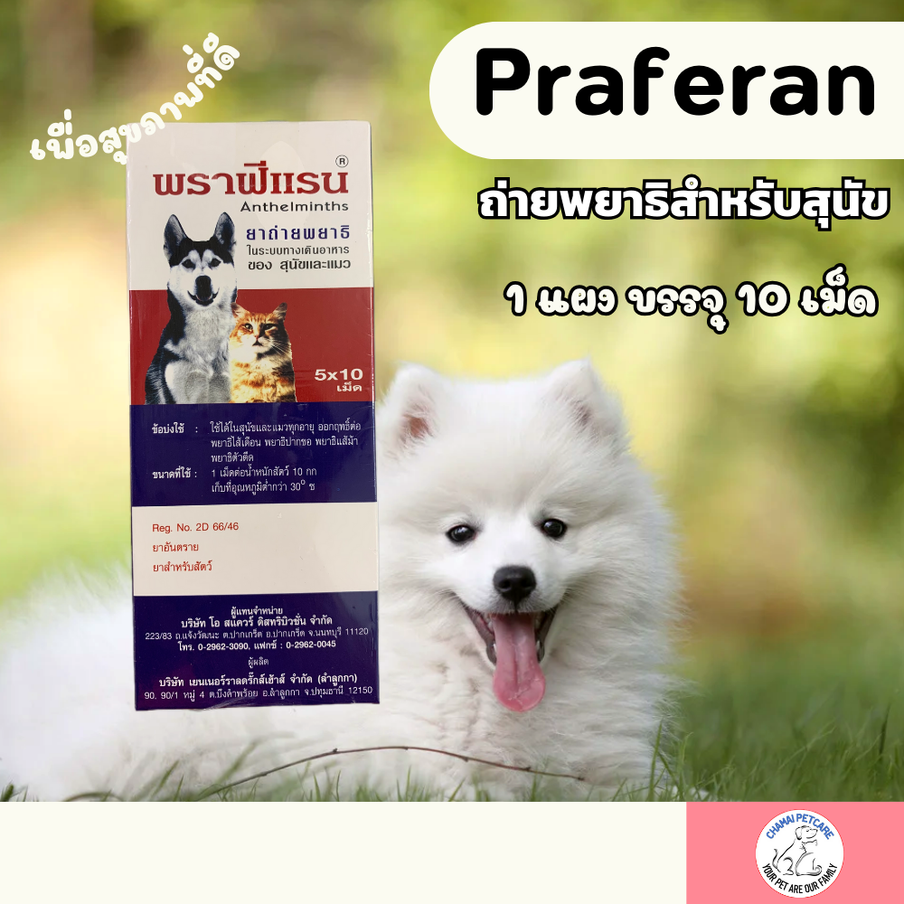 Praferan Deworming | ยาถ่ายพยาธิสำหรับสุนัข ชนิดเม็ด