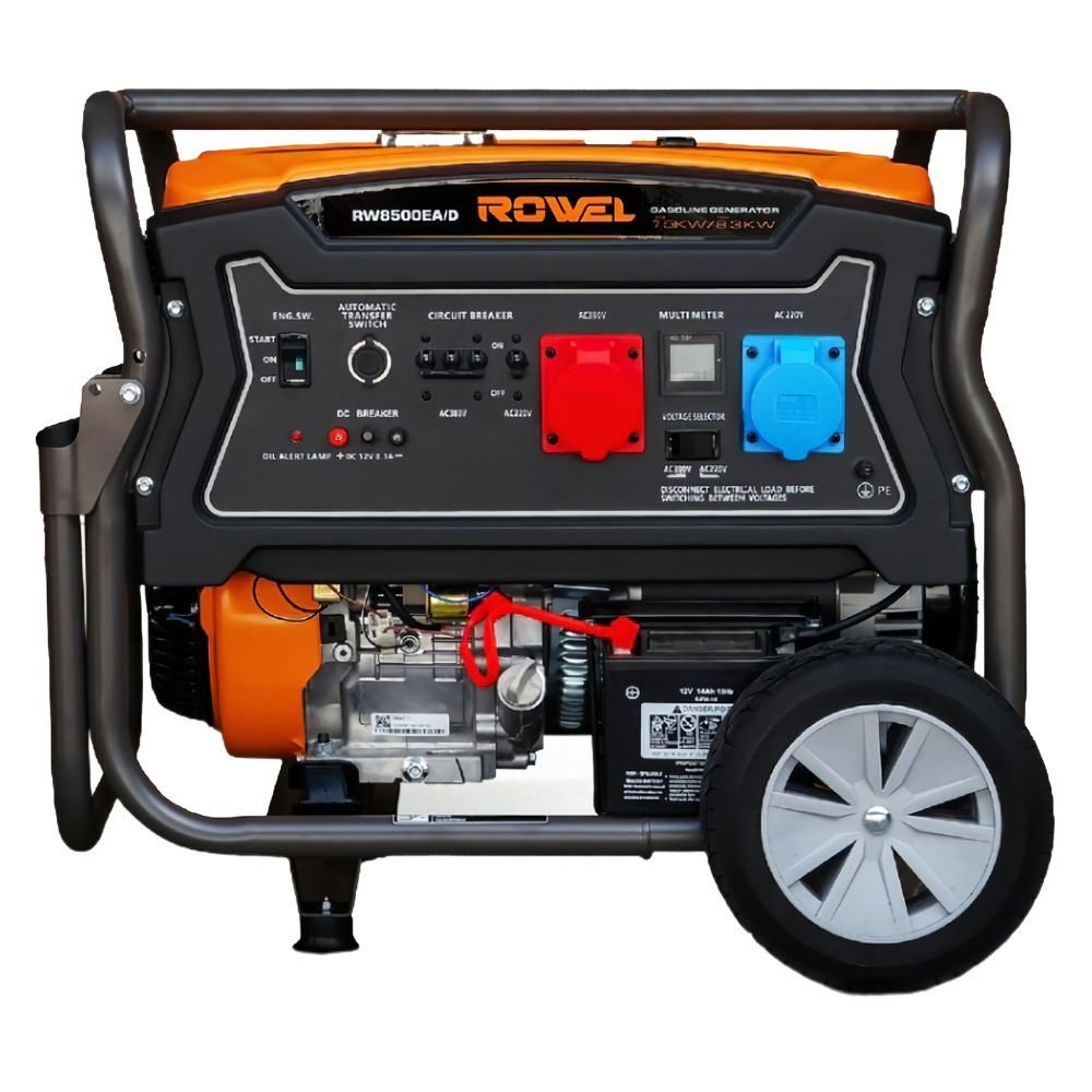 เครื่องปั่นไฟเบนซิน 2 ระบบ ROWEL 7.5KW รุ่น RW8500EA/D