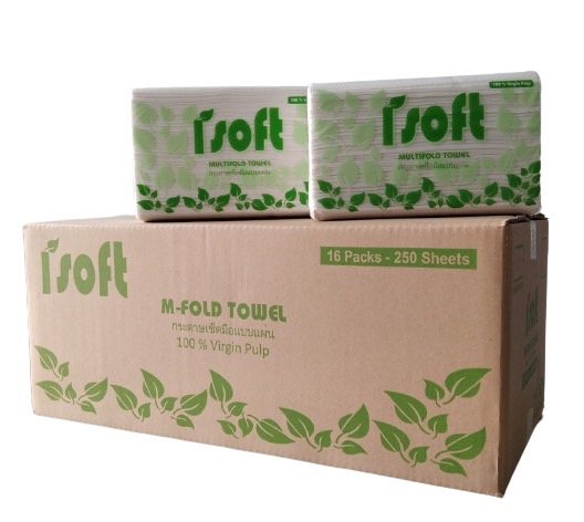 กระดาษเช็ดมือ isoft M Fold เนื้อ 1 ชั้น - spbtrading