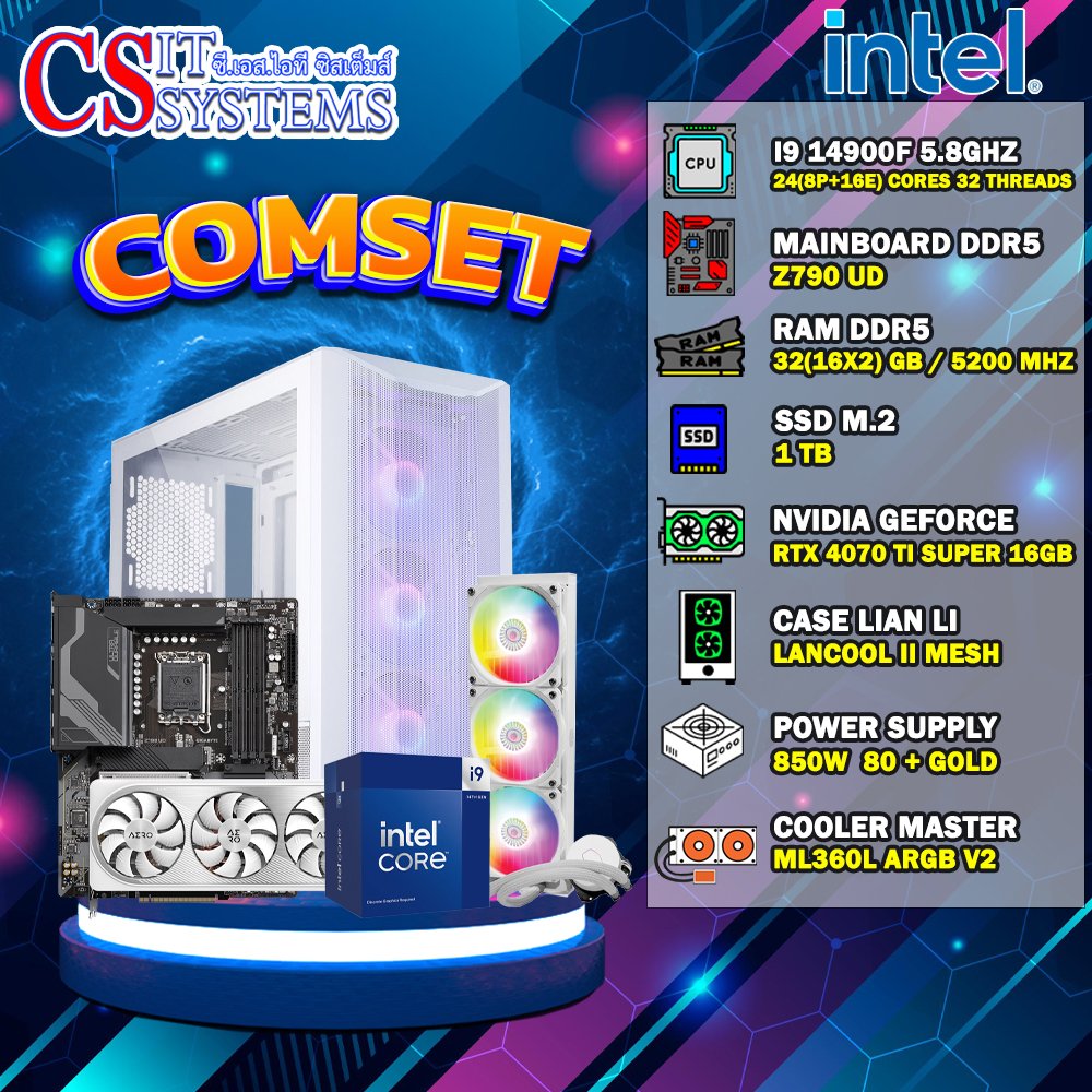 COMPUTER SET INTEL I9 14900F / RTX 4070 TI SUPER 16GB