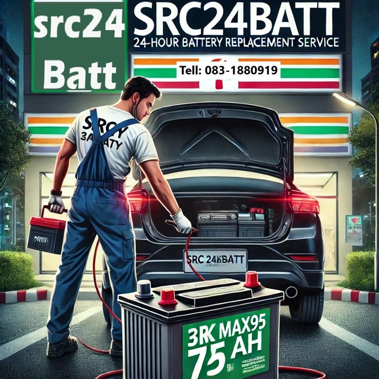 เปลี่ยนแบตเตอรี่ Toyota Camry นอกสถานที่ ศรีราชา หน้าประตู 3 ม.เกษตร ศรีราชา