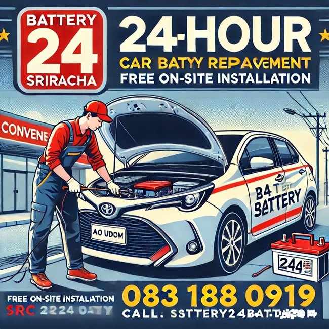 แบตเตอรี่รถยนต์24ชม ซอย อ่าวอุดม 5 ร้านแบตเตอรี่อ่าวอุดม ส่งฟรี
