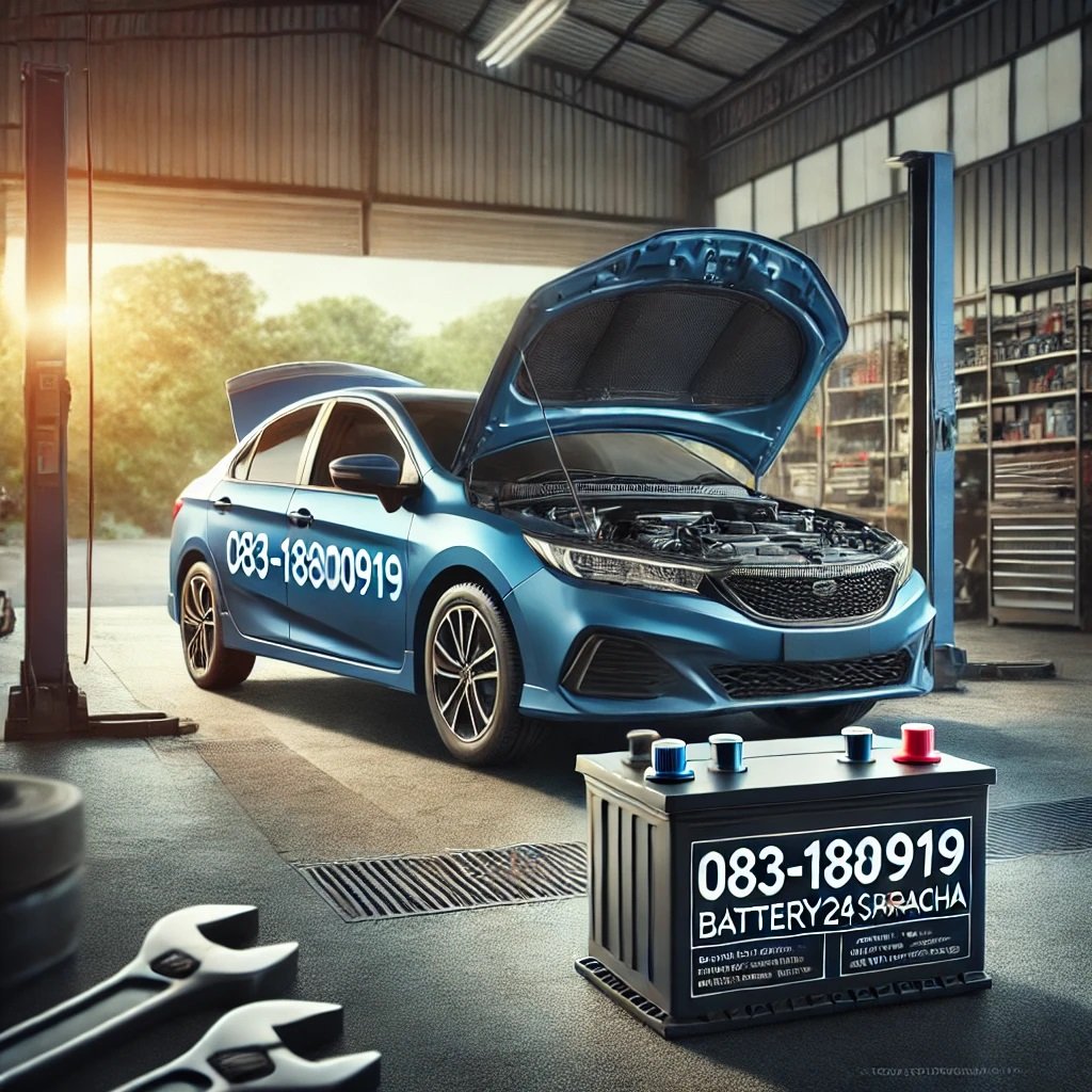 ร้านเปลี่ยนแบตเตอรี่รถยนต์ Mitsubishi Mirage นอกสถานที่ ตลาดโดม ถ. อ่าวอุดม