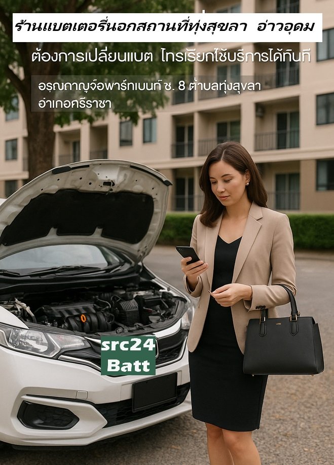 เปลี่ยนแบตเตอรี่รถยนต์ Honda Jazz อ่าวอุดม ซ.8 ทุ่งสุขลา บริการ 24 ชั่วโมง