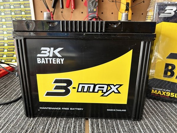 แบตเตอรี่รถยนต์ 3K รุ่น MAX95 L 75แอมป์ ไม่ต้องเติมน้ำกลั่น