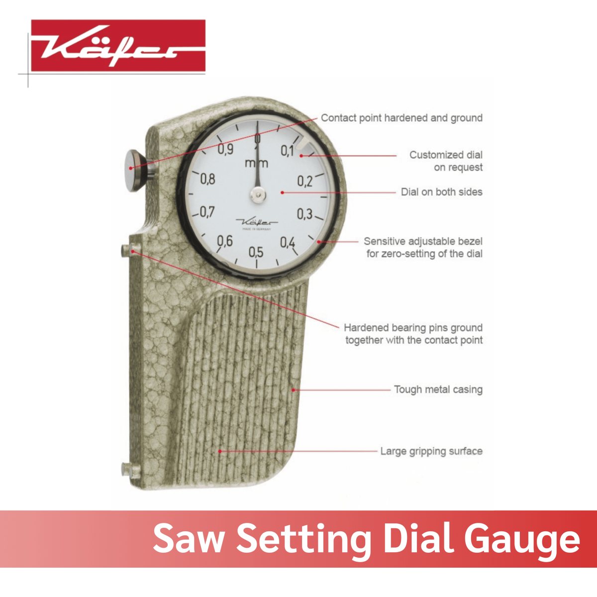 Kafer | Saw Setting Dial Gauge เกจวัดปรับตั้งฟันเลื่อย