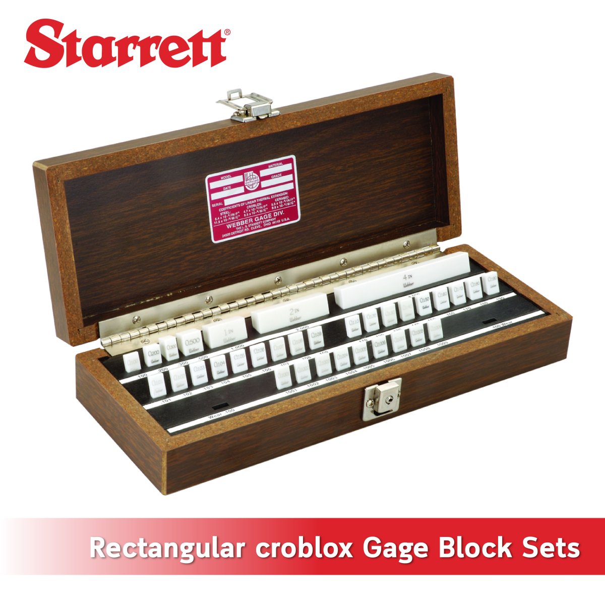 Webber Gage Block Sets / Rectangular croblox Gage Block Sets