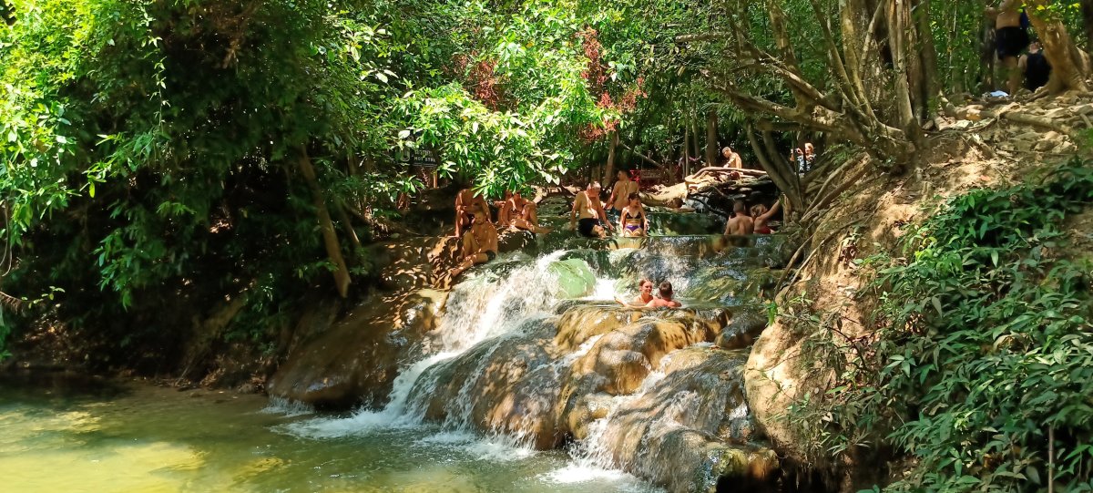 Hot spring water fall krabi