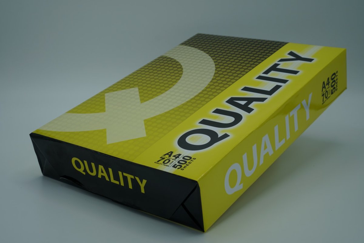 กระดาษถ่ายเอกสาร 70g A4 Q-Yellow - samcharoenpaper