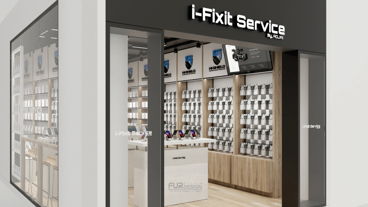 Design, manufacture and installation of stores: iFixit Service by AOJAI ...