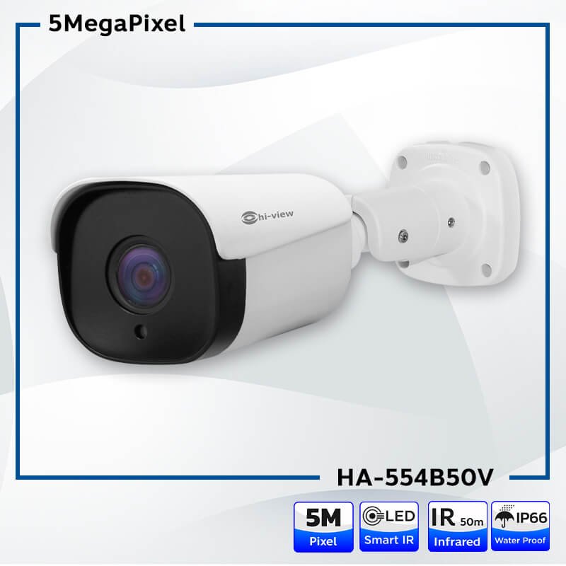 HA-554B50V คมชัด 5MP เลนส์ 2.8-12 มม. มีปุ่ม OSD Cable