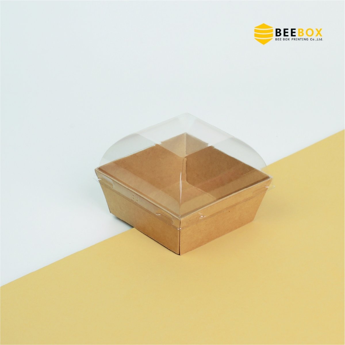 กล่องเวฟได้ฝาใสสีน้ำตาล - beeboxpp