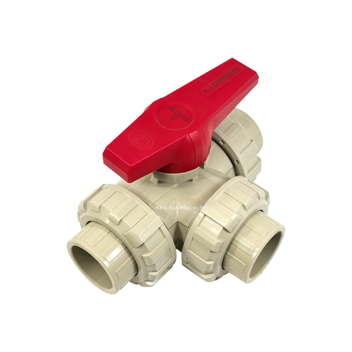 WF - PP-H DIN STD. 3-Way Ball Valve T Port