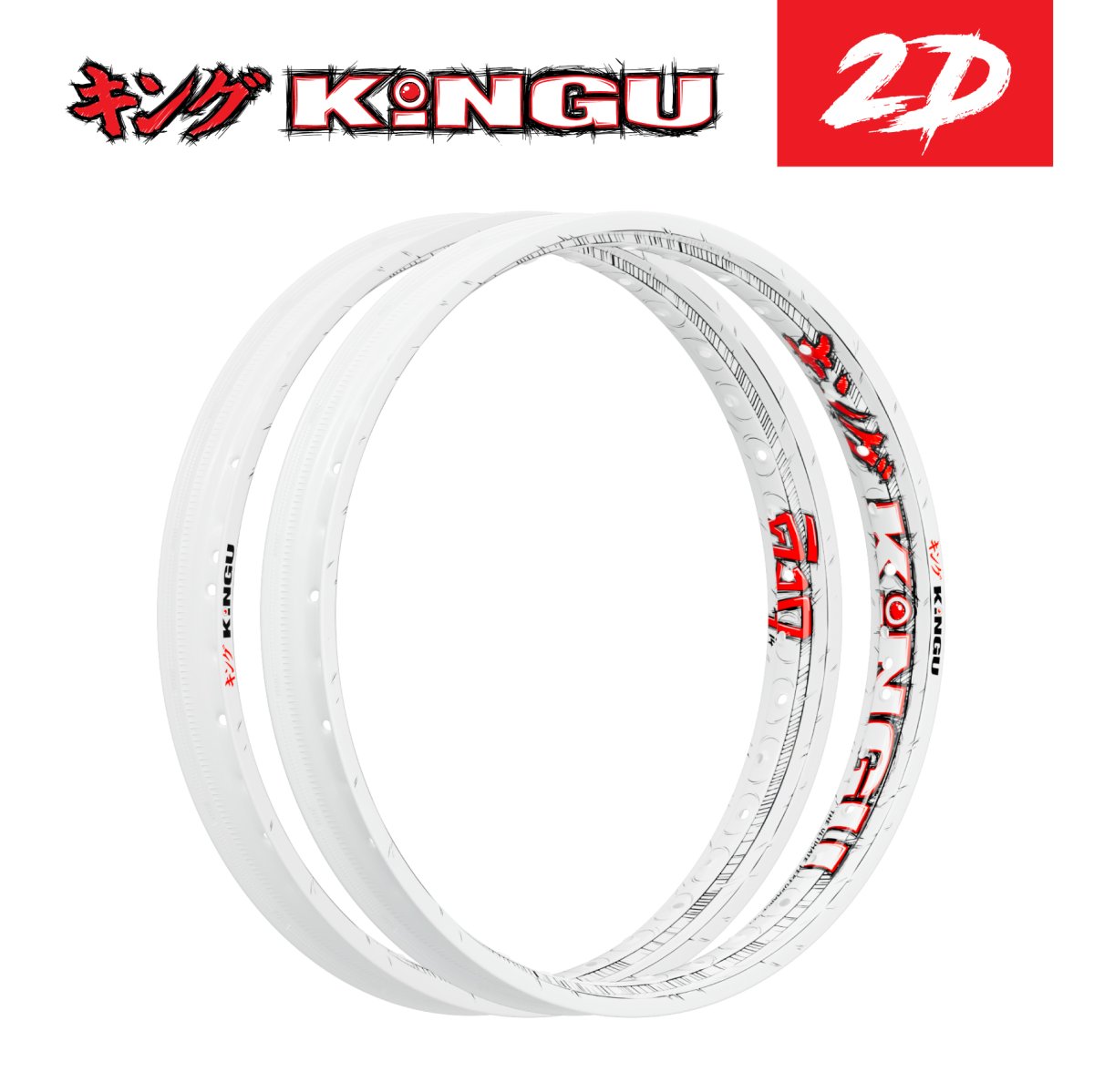 วงล้อ KiNGU 2D ลายเส้น สไตล์ Manga (มังงะ) สีขาวสวยจัด
