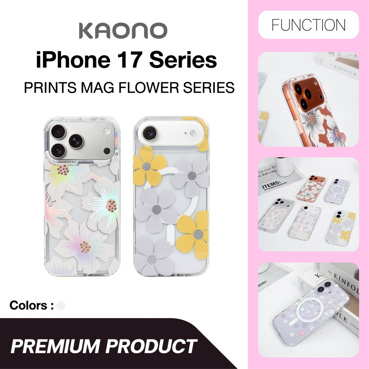 เคส Flower Prints MagSafe ดอกไม้ KAONO สำหรับ iPhone 17