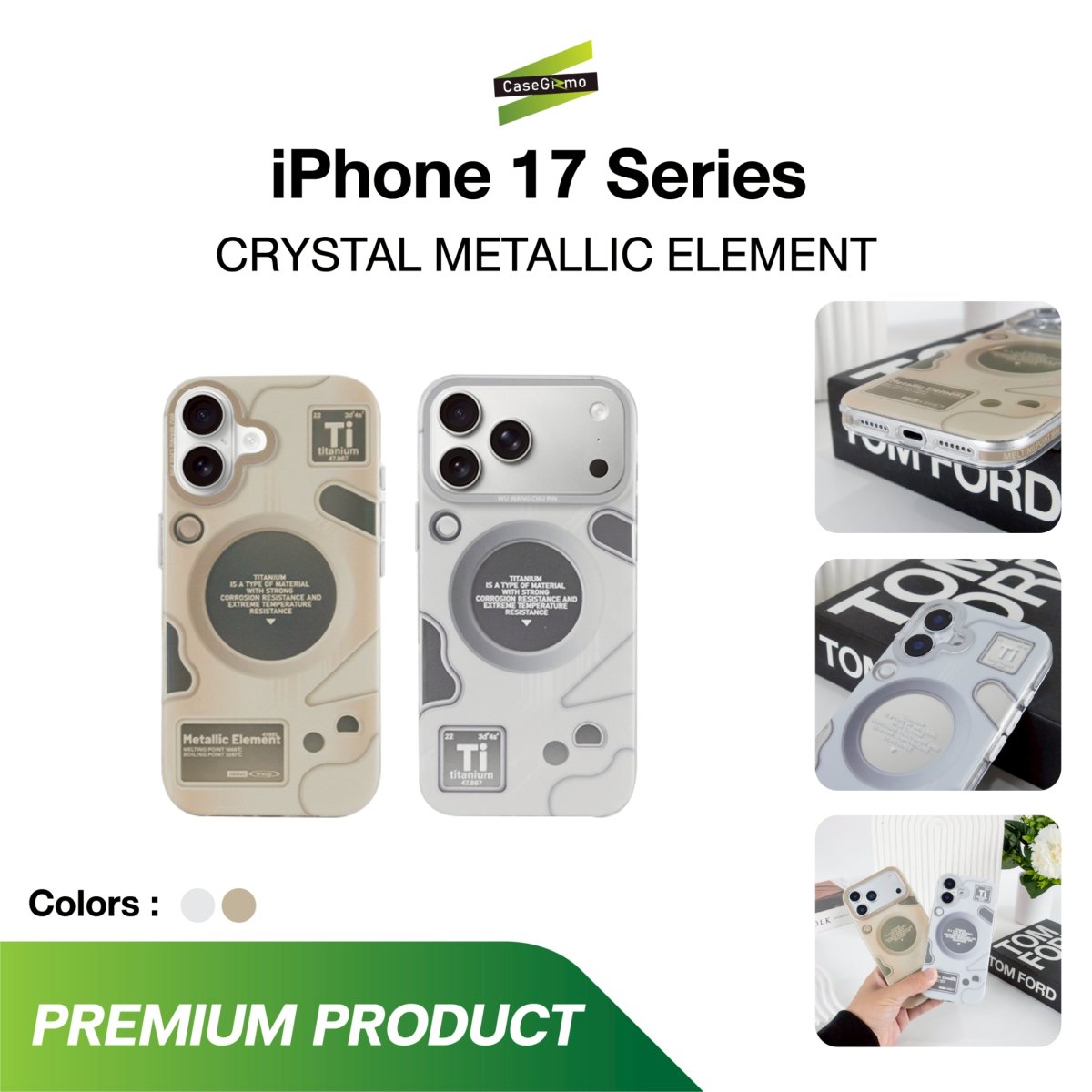 เคสใส iPhone 17 Gizmo Crystal Metallic ลาย Titanium MagSafe