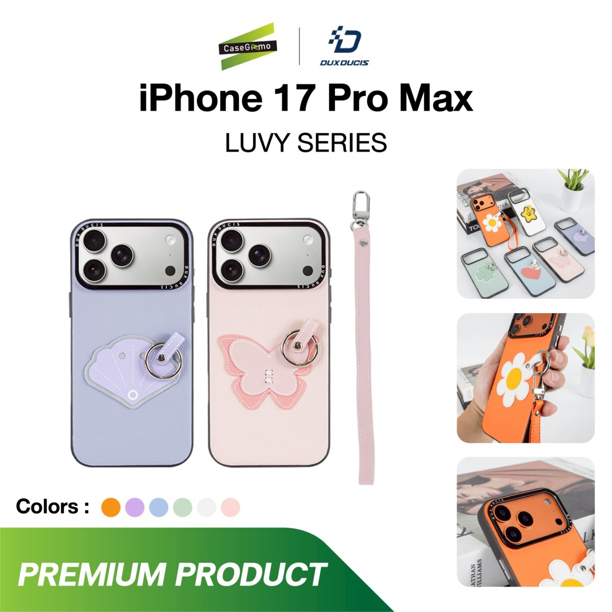 เคส 17 Pro Max Dux Ducis Luvy Series ลายงานปักสวยมีสายคล้อง