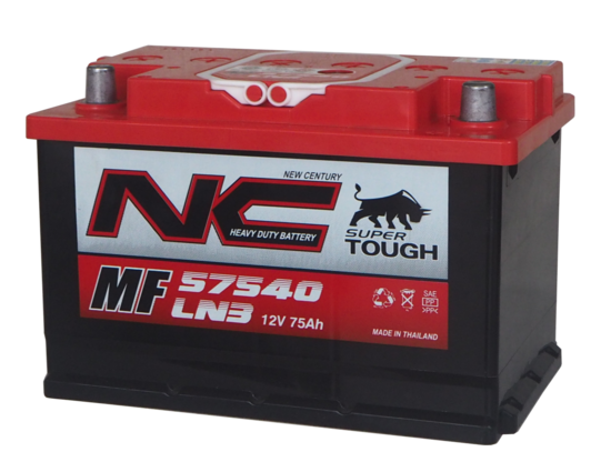แบตเตอรี่รถยนต์ NC แบตเตอรี่กึ่งแห้ง (LN3-MF) 12V 75Ah
