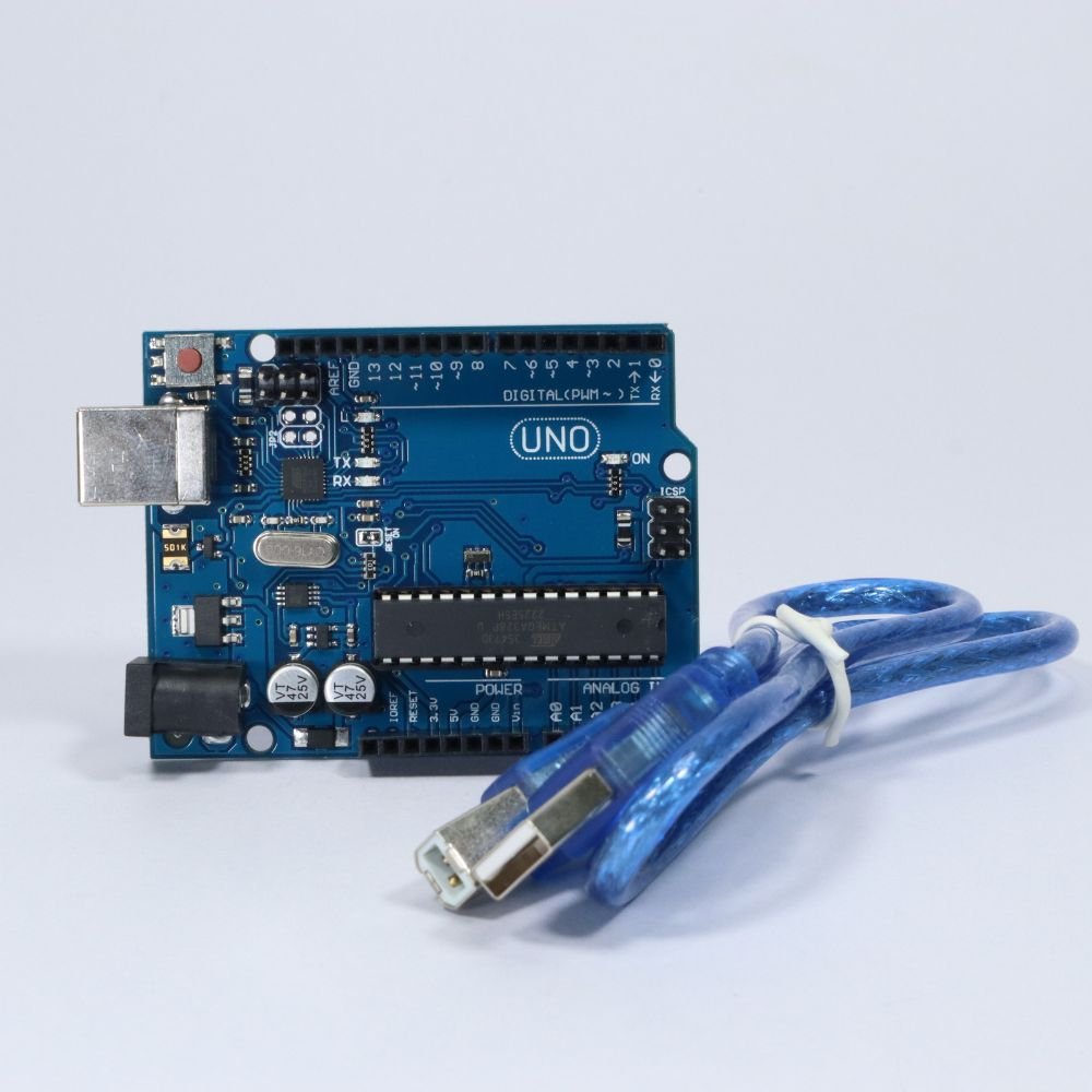 Arduino รุ่น Uno R3 พร้อมสาย USB บอร์ดทดลอง
