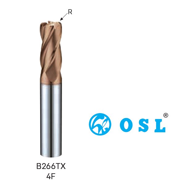 ดอกเอ็นมิลคาร์ไบด์ 4ฟัน ปลายR B266TX (62HRC)