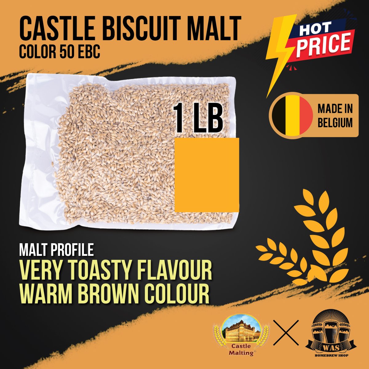 Castle Malt Biscuit 50 EBC 1 Lb - washomebrew