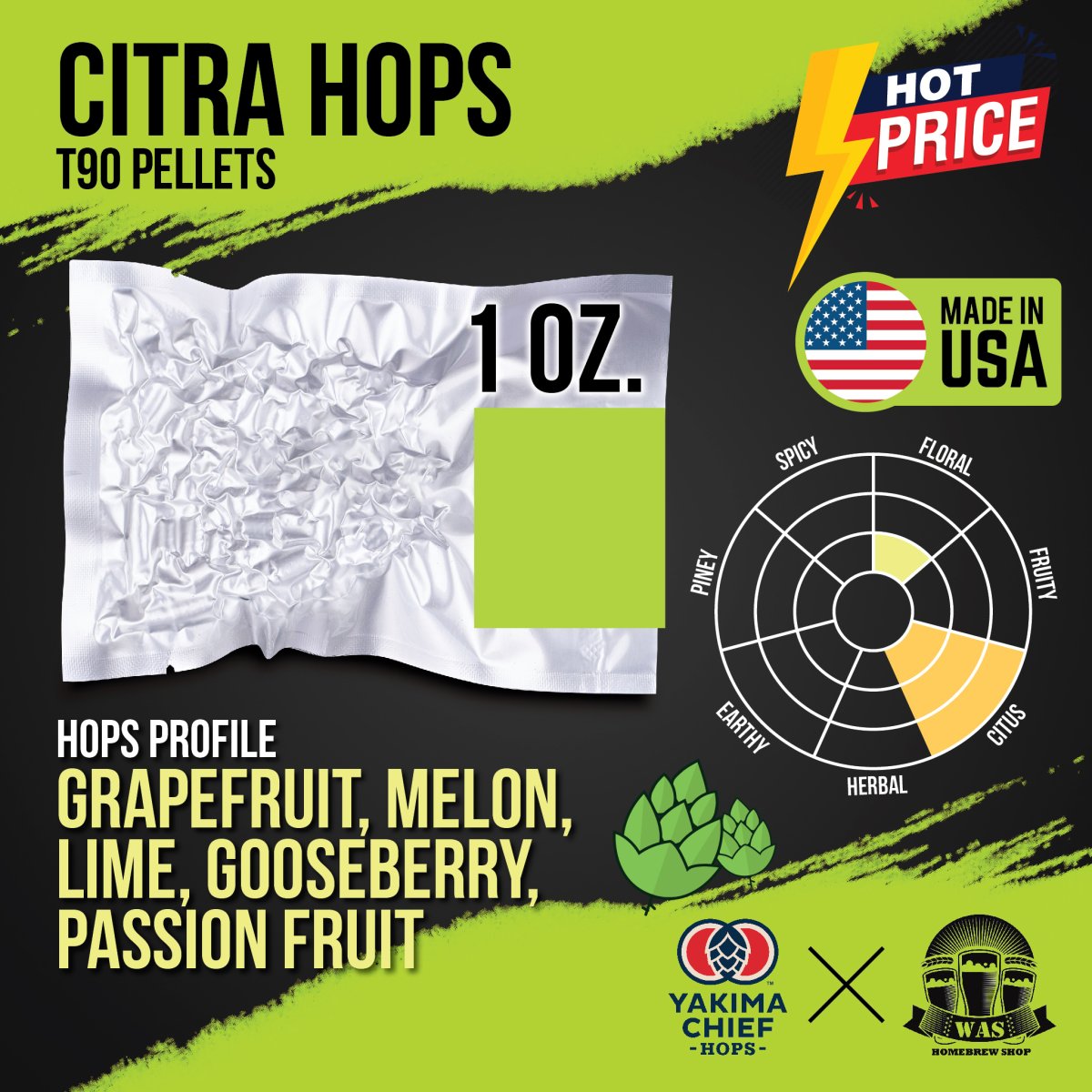 Citra Hop Pellet 1 Oz - washomebrew