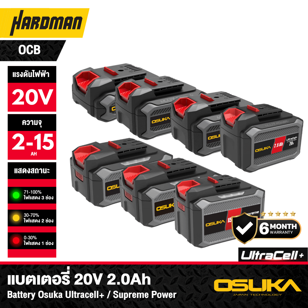 OSUKA Ultracell+ / Supreme Power 20V Battery, available in 2.0–15.0Ah ...