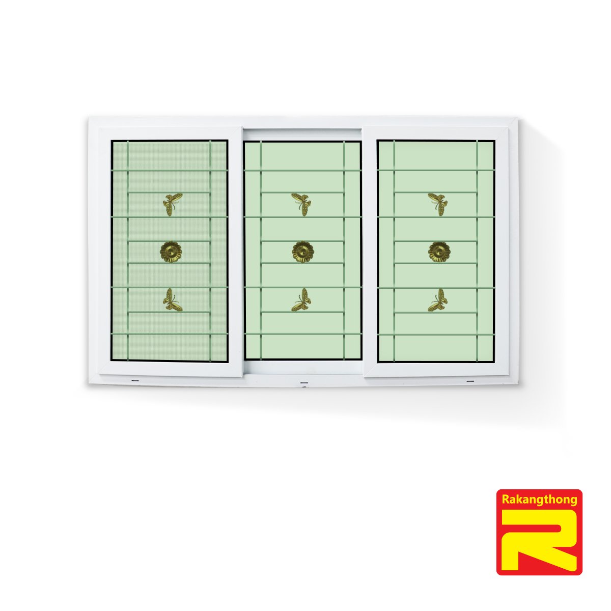 3 UPVC Sliding Windows with Wrought Iron + 2 Layers of Glass ...