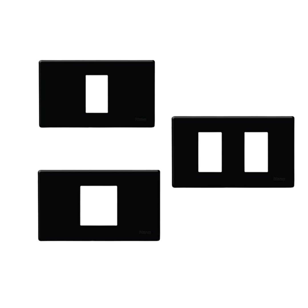 หน้ากากขอบเหลี่ยม - สีดำ NANO400-1B-2B-5B