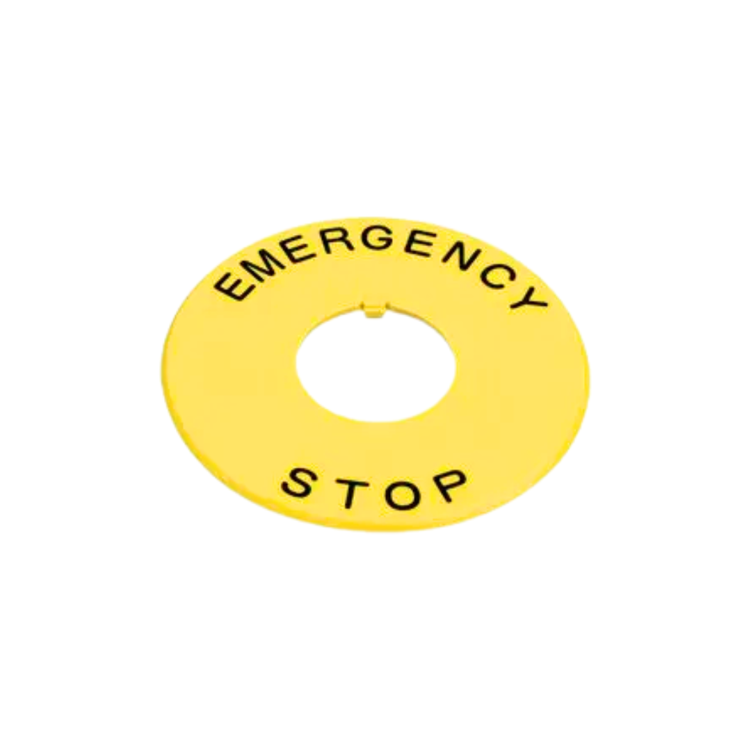 HWAV-27-Y-NAMEPLATE FOR EMERGENCY STOP 22mm