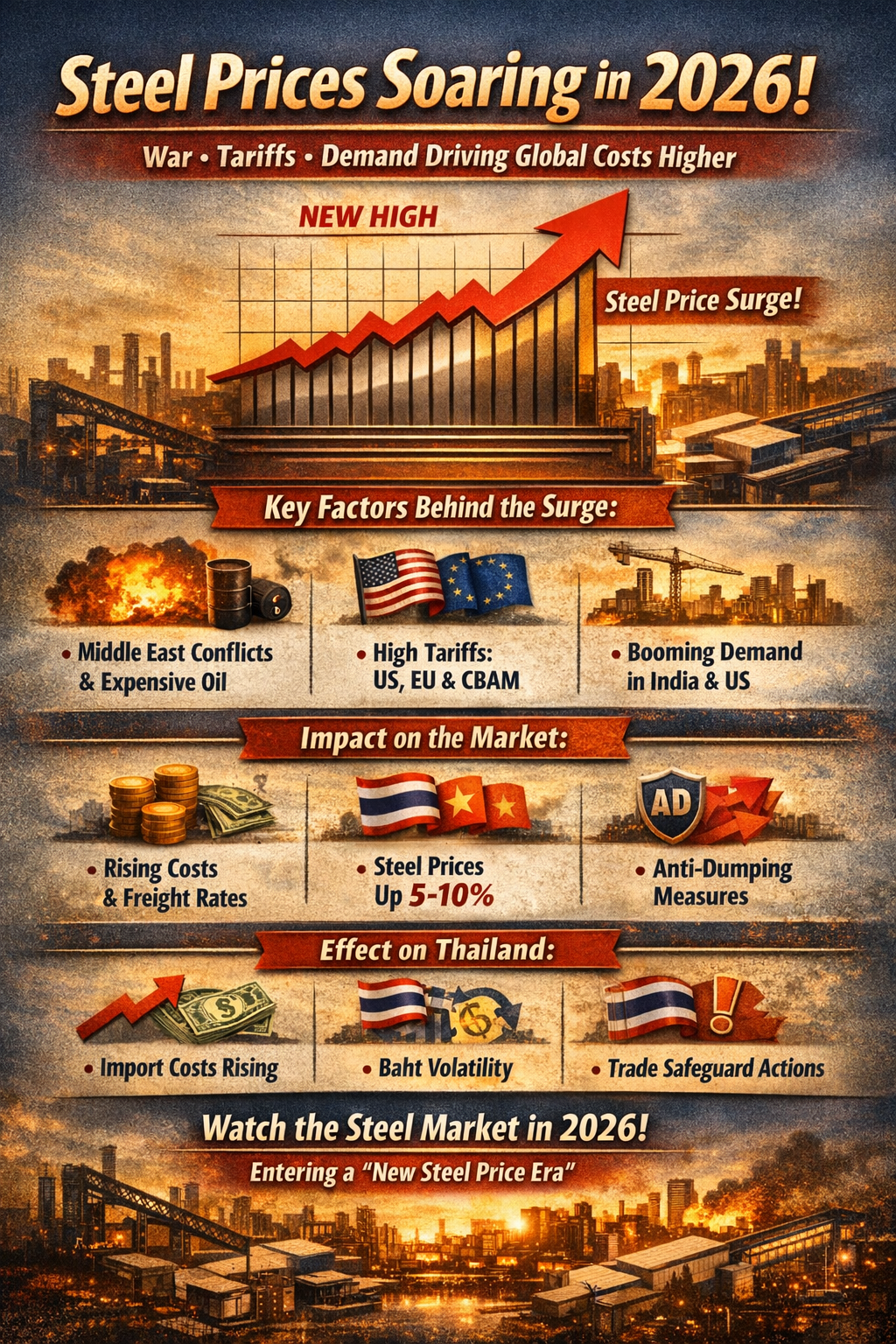 Steel Prices Outlook 2026: Global Market Pressures from Wars
