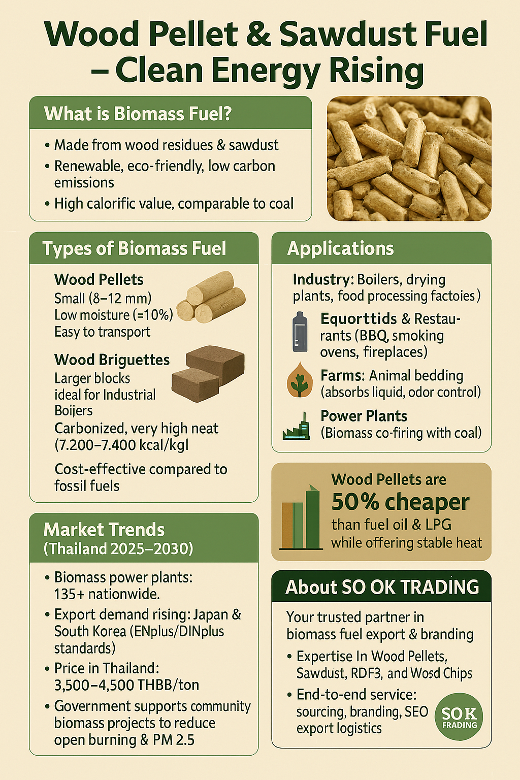 Sawdust Fuel & Wood Pellets – Clean Energy Rising in Thailand