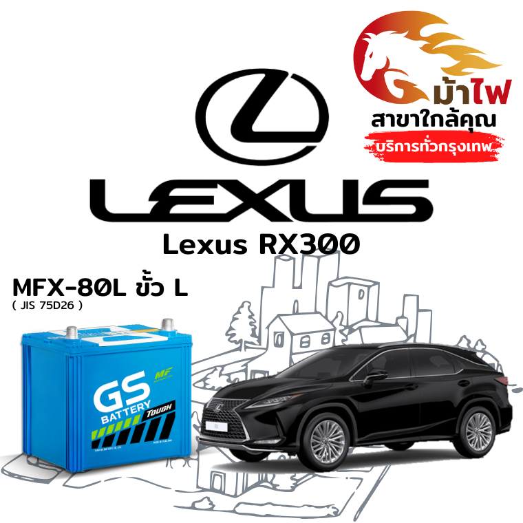 ม้าไฟ-แบตเตอรี่รถยนต์ เล็กซัส อาร์เอ็กซ์300 (Lexus RX300)