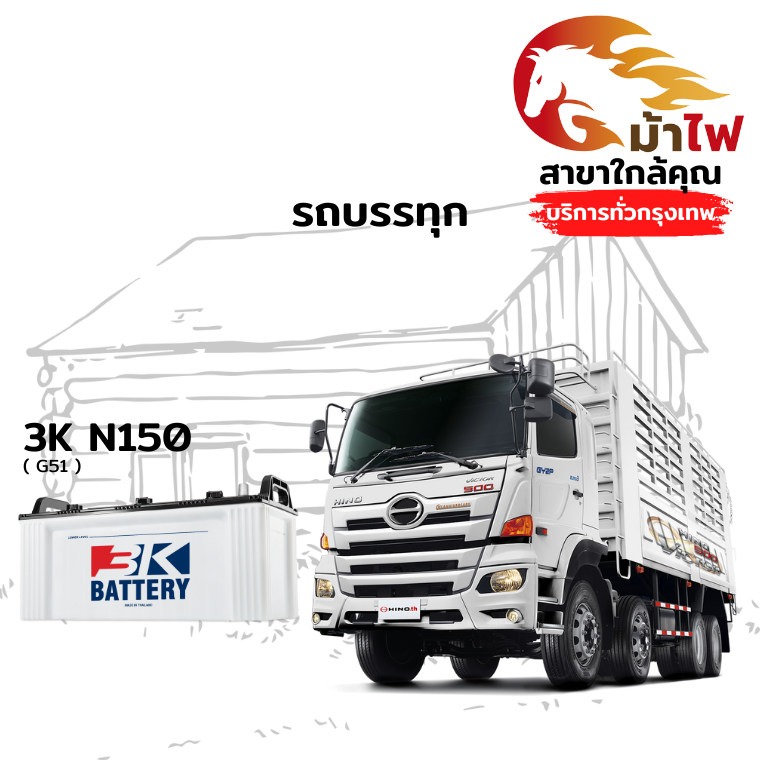 ม้าไฟ-แบตเตอรี่รถบรรทุก